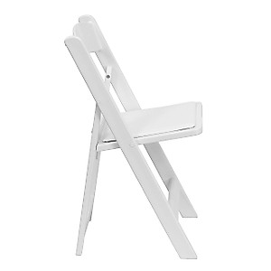 EMMA + OLIVER Folding Chair - White Resin – 2 Pack 800LB Weight Capacity Comfortable Event Chair - Light Weight Folding Chair