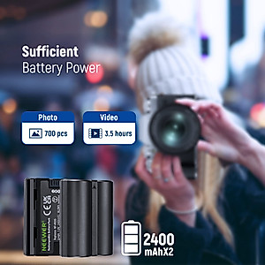 NEEWER NP-W235 Camera Battery Charger Set, Dual Slot USB Charger with LCD, 2 Pack 2400mAh Replacement Batteries Compatible with Fujifilm X-T5 X-T4 GFX 100S X-H2S X-S20 GFX 50S II VG-XT4 Battery Grip