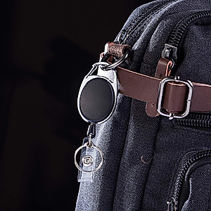 Retractable Badge Holder with Carabiner Reel Clip and Key Ring for ID Card Key Keychain Holders Black 10 Pieces by Moever