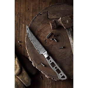 KATSURA Woodworking Project Kit – Steak Knife Blank – 4.5 Inch – Non-Serrated Blade – Japanese Premium AUS 10, 67 Layers Damascus Steel – NO LOGO
