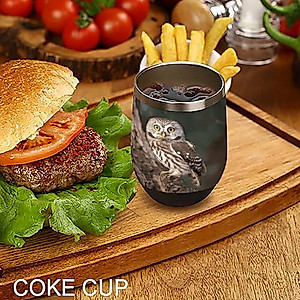 WYUSPGK 304 Stainless Steel Insulated Cup, Wildlife Animal Owl Print Smooth Rim, Durable & Reusable - Perfect for Office, Home, And Travel