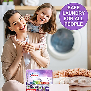 Binbata Laundry Detergent Sheets, 200 Loads Lavender Scent Hypoallergenic Eco-Friendly Laundry Sheets, Biodegradable Plastic Free Liquidless Laundry Sheets Detergent Suitable for Sensitive Skin