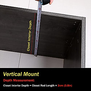 RAUGAJ Silver Aluminum Alloy Closet Rod Cuttable, 30-140Cm Long Oval Clothes Hanging Bar Top Mount, for Nursery/Home/Hotel/Office, with Bracket Kits/Closet W/D 47.2"(120Cm)