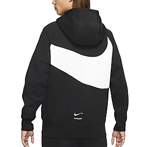 Nike Men's Swoosh Tech Fleece Pullover Hoodie (Standard, Large, Black)