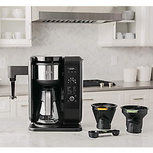 Ninja Hot and Cold Brewed System, Auto-iQ Tea and Coffee Maker with 6 Brew Sizes, 5 Brew Styles, Frother, Coffee & Tea Baskets with Glass Carafe (CP301)