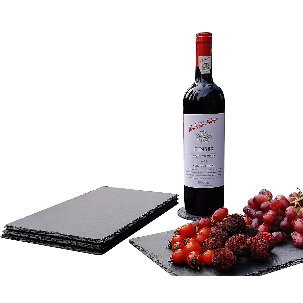 Set of 4 Slate Cheese Boards with 36 Coasters for Entertaining and Hosting