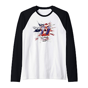 NASCAR - Denny Hamlin - Fireworks Raglan Baseball Tee