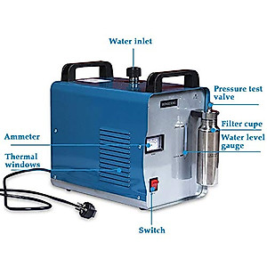 Oxygen Hydrogen Gas Flame Generator Torch Water Welder Acrylic Flame Polisher AC 110V 300W Acrylic Polishing Machine + 1 Gas Torch 75L/H (H160)