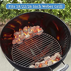 OLIGAI Stainless Steel Charcoal Rails for Weber Charcoal Grill,Indirect BBQ Grilling Accessories for 18/22/26 Inch Weber,Replacement for 7402 Charcoal Rails(Set of 2)