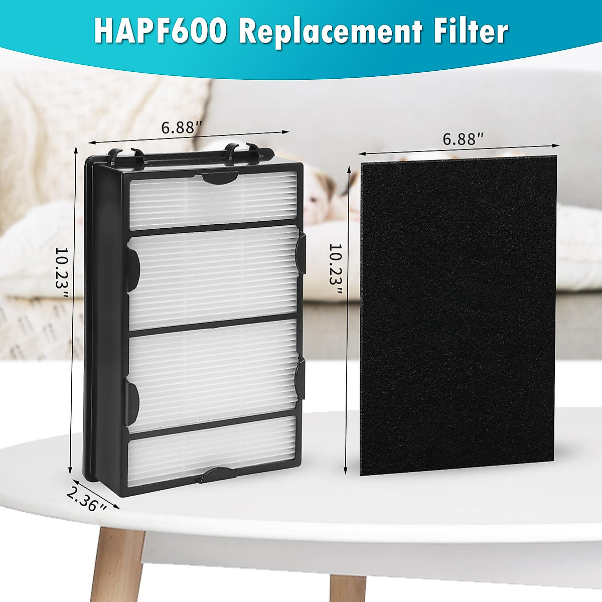 DerBlue 3PCS True HEPA Filter and 3PCS pre filter Replacement Filter B for Holmes HAPF600 HAPF8650 HAP615 HAP625 HAP650,Replacement Holmes Air Filter,Part # HAPF600, HAPF600D, HAPF600D-U2