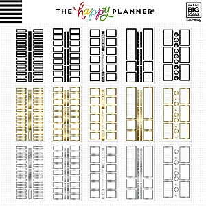me & my BIG ideas Sticker Value Pack for Classic Planner - The Happy Planner Scrapbooking Supplies - Colorful Boxes Theme - Multi-Color - Great for Projects & Albums - 30 Sheets, 594 Stickers Total
