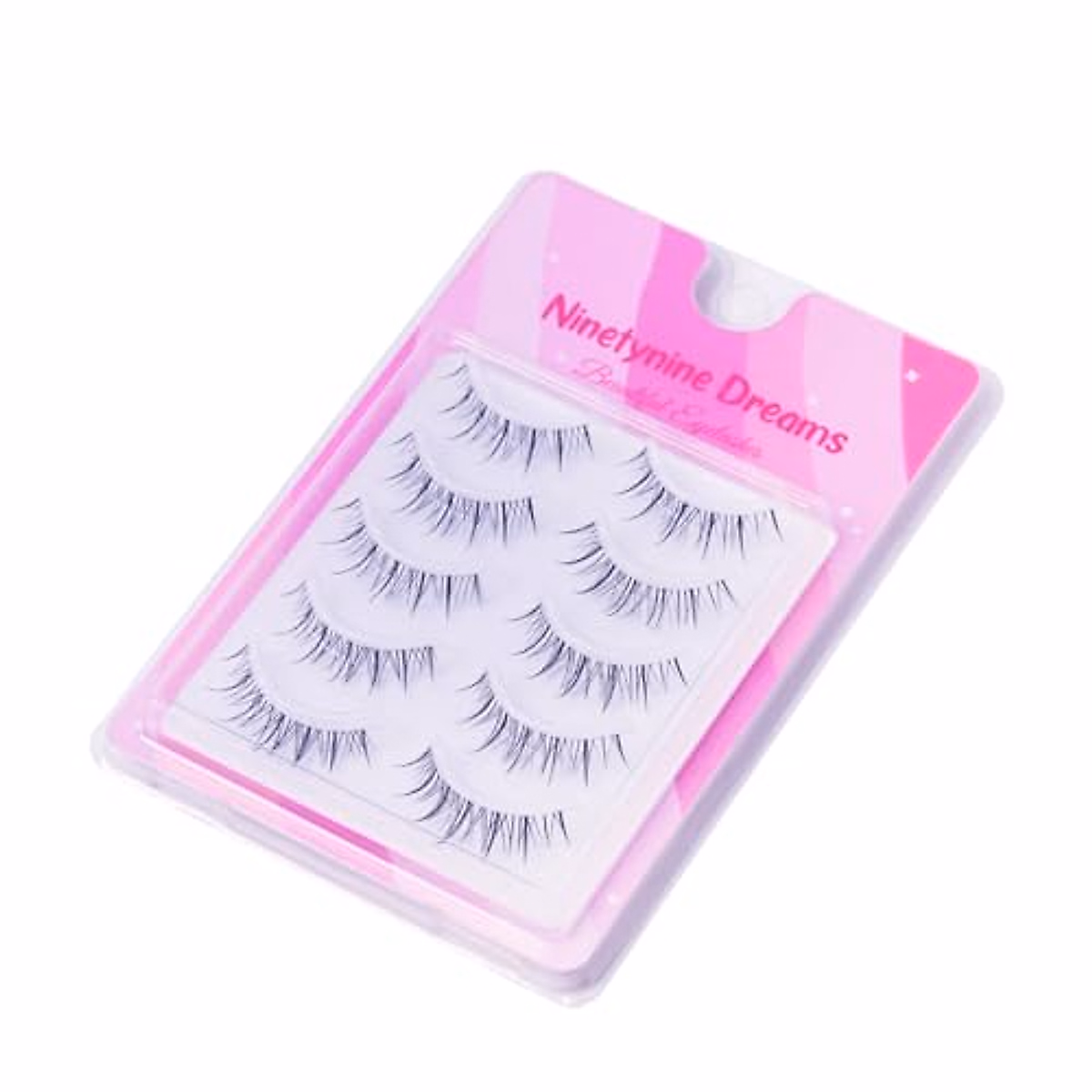 Ninetynine Dreams 5 Pairs Thai Style False Eyelashes 3D Lightweight Natural Comfortable Clear Band Daily Eyelashes Fluffy Soft Eyelashes Packs