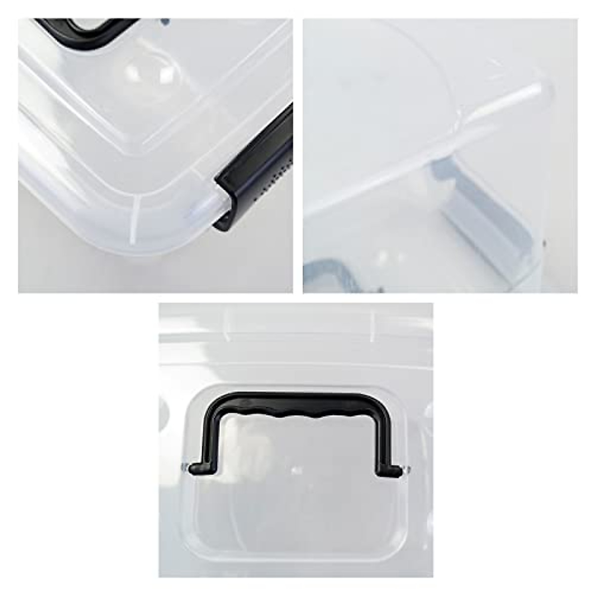 Anbers 5 Quart Plastic Bins with Lid, Latching Storage Box, 6 Packs