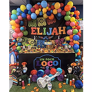 100Pack Balloon Garland & Arch Kit for Fiesta Party -100Pack Latex Balloons, 16 Feets Arch Balloon Decoration Strip for Mexican Party, Taco, Coco Party, Birthday, Baby Shower,Wedding