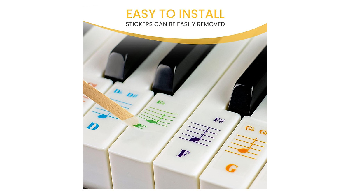 QMG Color Piano Stickers & Guide Book for Beginners