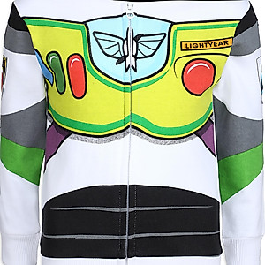 Disney Toy Story Woody or Buzz Lightyear Boys Zip Up Hoodie for Toddler and Little Kids White