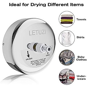 Retractable Clothesline * 2 Pcs, 304 Stainless Steel Clothing Line Dryer with Adjustable Rope String, 9.2 Feets Clothes Line for Hanging Drying Indoor Room Bathroom Laundry Outdoor Travel(Double)