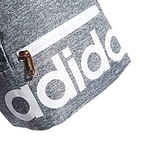 adidas Linear Mini Backpack Small Travel Bag, Jersey Onix/White/Rose Gold, One Size