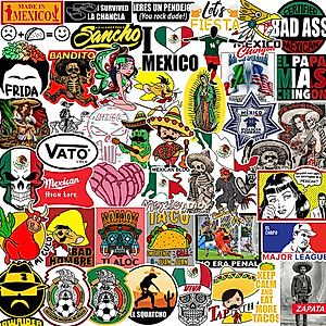 100pcs Mexican Hardhat Stickers, Funny Vinyl Mexico Tool Box Stickers, Design for Helmet Hood Laptop Water Bottle, Mexico Pride Patriotic Decals for Men Adults Ironworkers Lineman Oilfield Electrician