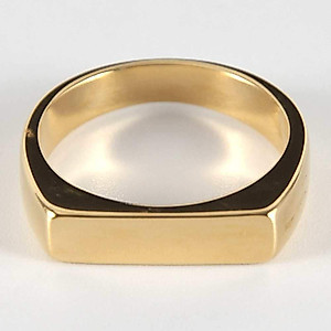 Jude Jewelers 4mm Stainless Steel Stackable Geometrical Shape Wedding Band Ring (Gold, 8)