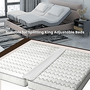 KOMFOTT 75” X 9” Bed Bridge, Twin to King Converter Kit, Adjustable Bed Mattress Connector with Strap, Twin Bed Gap Filler King Maker, Split King Bed Connector for Family Guests (Twin to King)