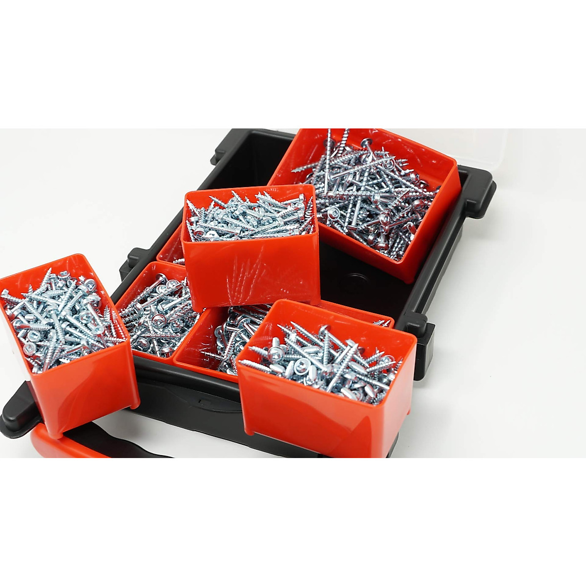 Massca Pocket-Hole Screw Kit – 1,000 Self-Tapping Zinc Plated Screw Set with No. 2 Square Driver Bit – 1”, 1-1/4” Fine-Thread & 1”, 1-1/4”, 1-1/2”, 2”, 2-1/2” Coarse-Thread Washer Head Wood Screws.