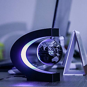 MOKOQI Magnetic Levitating Globe with LED Light, Cool Tech Gift for Men Father Boys, Birthday Gifts for Kids, Floating Globes World Desk Gadget Decor in Office Home/Display Frame Stand