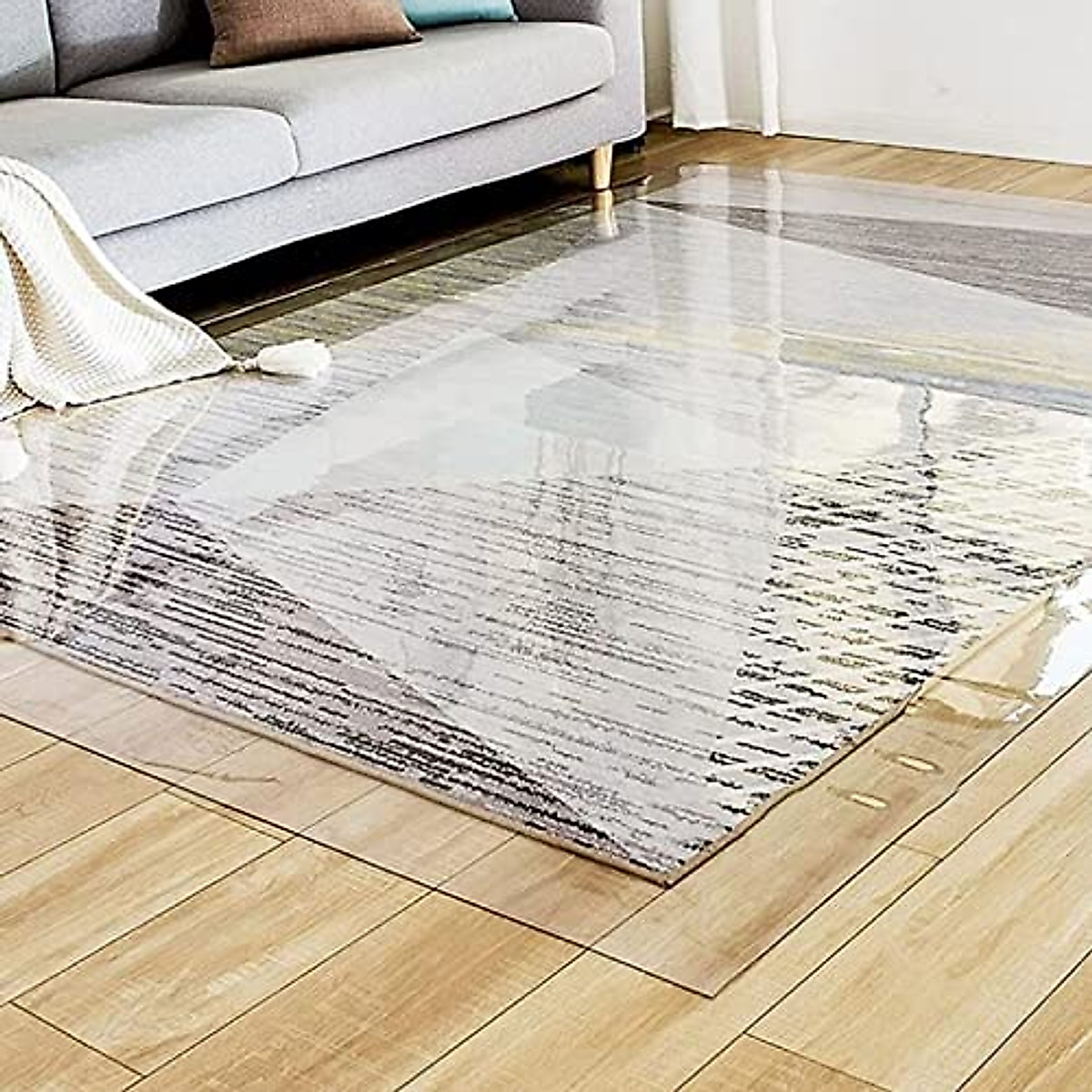 Clear PVC Desk Chair Mat 2mm Area Rug Large Clear Vinyl Runner Rug/Protector for Hardwood Floors - Multipurpose Rectangular Vinyl Roll, Anti-Oxidation,Can be Cut,80/100/120/140cm Wide,100-600cm for O