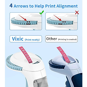 Vixic Embossing Label Maker Machine with Tapes, Handheld Retro Embossed Label Maker with 3D Effect Waterproof Tapes for Organization, DIY & Crafting, Blue Vintage Label Maker