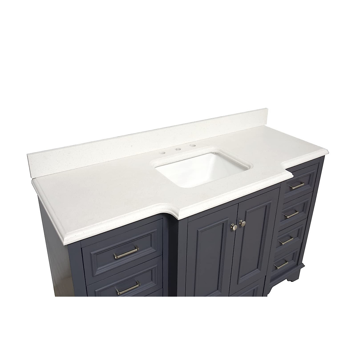 Kitchen Bath Collection Nantucket 60-inch Single Bathroom Vanity (Quartz/Chocolate): Includes Chocolate Cabinet with Stunning Quartz Countertop and White Ceramic Sink