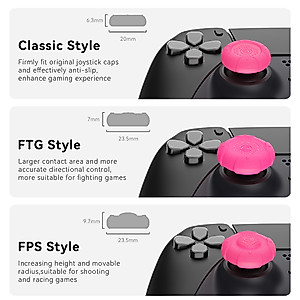 GeekShare Silicone Thumb Grip Caps for Playstation 5 Controller, Thumbsticks Cover Set Compatible with Switch Pro Controller and PS4 PS5 Controller, 3 Pairs / 6 Pcs (Red+Green)