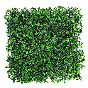 YaeMarine 12-Pack 10"x10" Artificial Boxwood Hedge Mat with Cable Ties UV Privacy Fence Screen Greenery Panel Outdoor Decor,Garden,Pawn (12)
