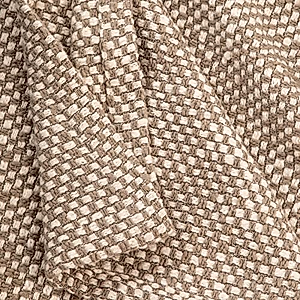 Nate Home by Nate Berkus Lightweight 100% Cotton Basket Weave Two-Tone Blanket | Breathable, All-Season Throw, Decoration for Bedding from mDesign - Full/Queen, Sandstone (Taupe)