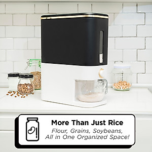 Dizpent 26.4 Lbs Rice Dispenser Countertop With Measuring Cup, Sealed Rice Storage Container, Moisture-proof Rice Container For Fresh Grains In Your Kitchen Pantry Bpa-free Grain Dispenser