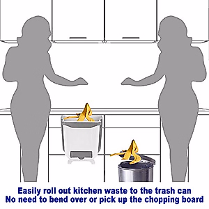 ARTHYS Hanging Trash Can for Kitchen Cabinet Door (White)