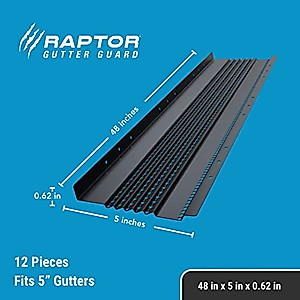 All-Aluminum, Raptor Gutter Guard in Black. Fits a 5" Gutter -48ft to a Box