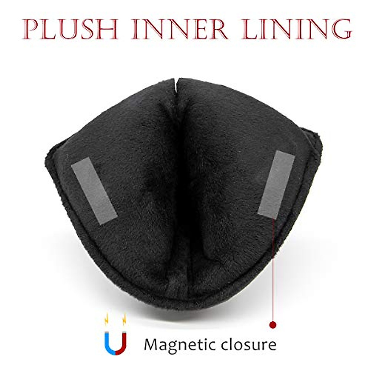 Barudan Golf Black Putter Headcover Covers Cover for Blade Style Putters, Magnetic USA Flag Blade Putter Headcovers with Magnet for Men