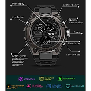 Men's Watches Outdoor Sports Waterproof Military Watch Date Multi Function Tactics Electronic Army LED Stopwatch Digital Aanalog Watches
