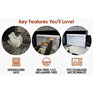 DoubleWave 2-in-1, 2-Tiered Sturdy Microwave Plate Stacker and Food Display Heats Two Dinner Plates at Once. No Wilting, BPA and Melamine Free is Like Adding an Extra Shelf to Your Microwave (Neutral)