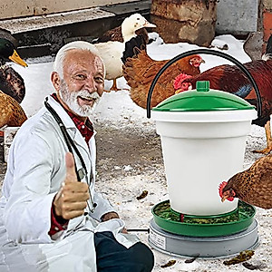 Dreyoo Poultry Waterer Drinker Heated Base, Chicken Water Heater 125 Watts for Winter Deicer Heated Base, Pet Water Heater for Metal Poultry Founts (1)