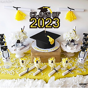 KatchOn, Graduation Cupcake Stand 2024-3 Tiers, Black and Gold Cupcake Holders | Graduation Cupcake Liners | Graduation Cupcake Holder Cake Decorations | Black and Gold Graduation Decorations 2024