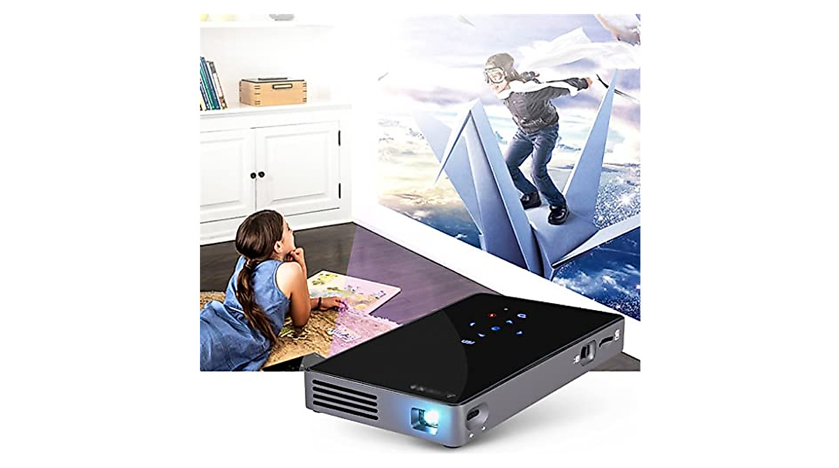 DROOS Portable WiFi Bluetooth Micro Projector for Home & Travel