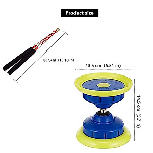 Erencook Chinese Yoyo Diabolo with Whistle Sound ,Triple Bearings Diabolo Chinese Yo-yos Juggling Toys Colorful Diabolo with Diablo Sticks, Diabolo String&Net Bag (Blue)