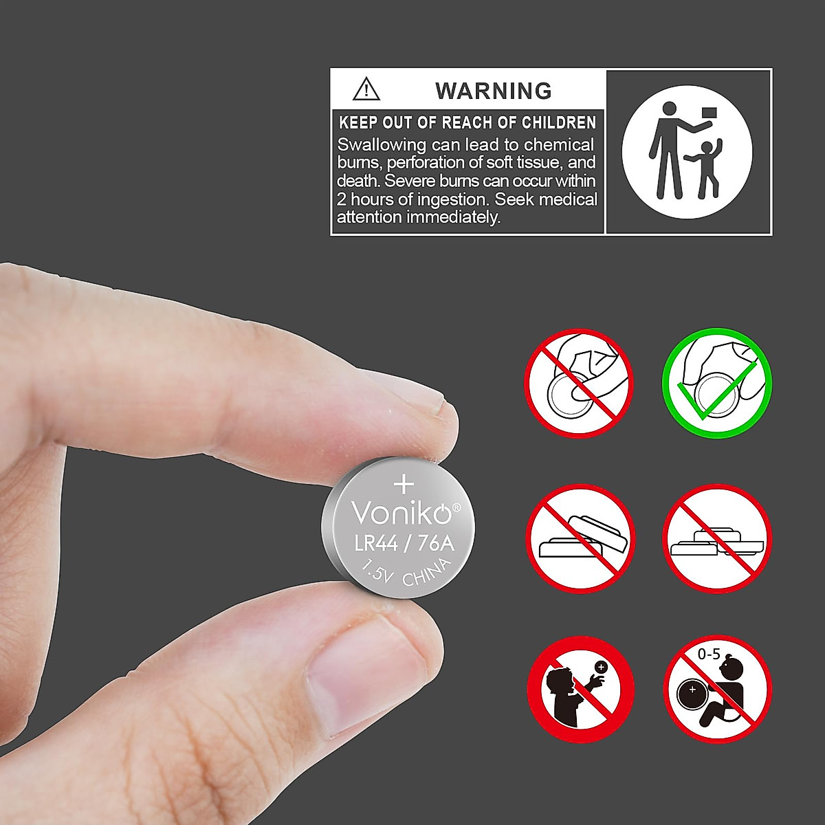 Voniko AG13 LR44 Batteries 20 Pack—[Ultra Power] Premium Alkaline 1.5 Volt LR44 Button Cell Battery for Toys & Electronic Devices