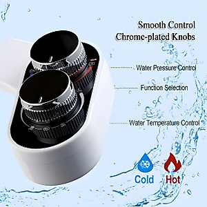 YBYOAD Slimline bidet, non-electrical double nozzle (Rear and Feminine Wash) for clean water, bidet attachment for toilet seat, warm water hot/cold, adjustable water pressure