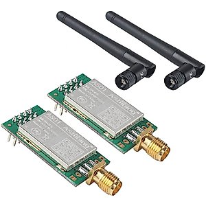 MakerFocus 2pcs nRF24L01P+PA+LNA RF Wireless Transmission Module 2.4GHz ML01DP5 22dBm 100mW 2300M Measured Distance SPI Interface with Antenna Anti Theft Anti-Interference