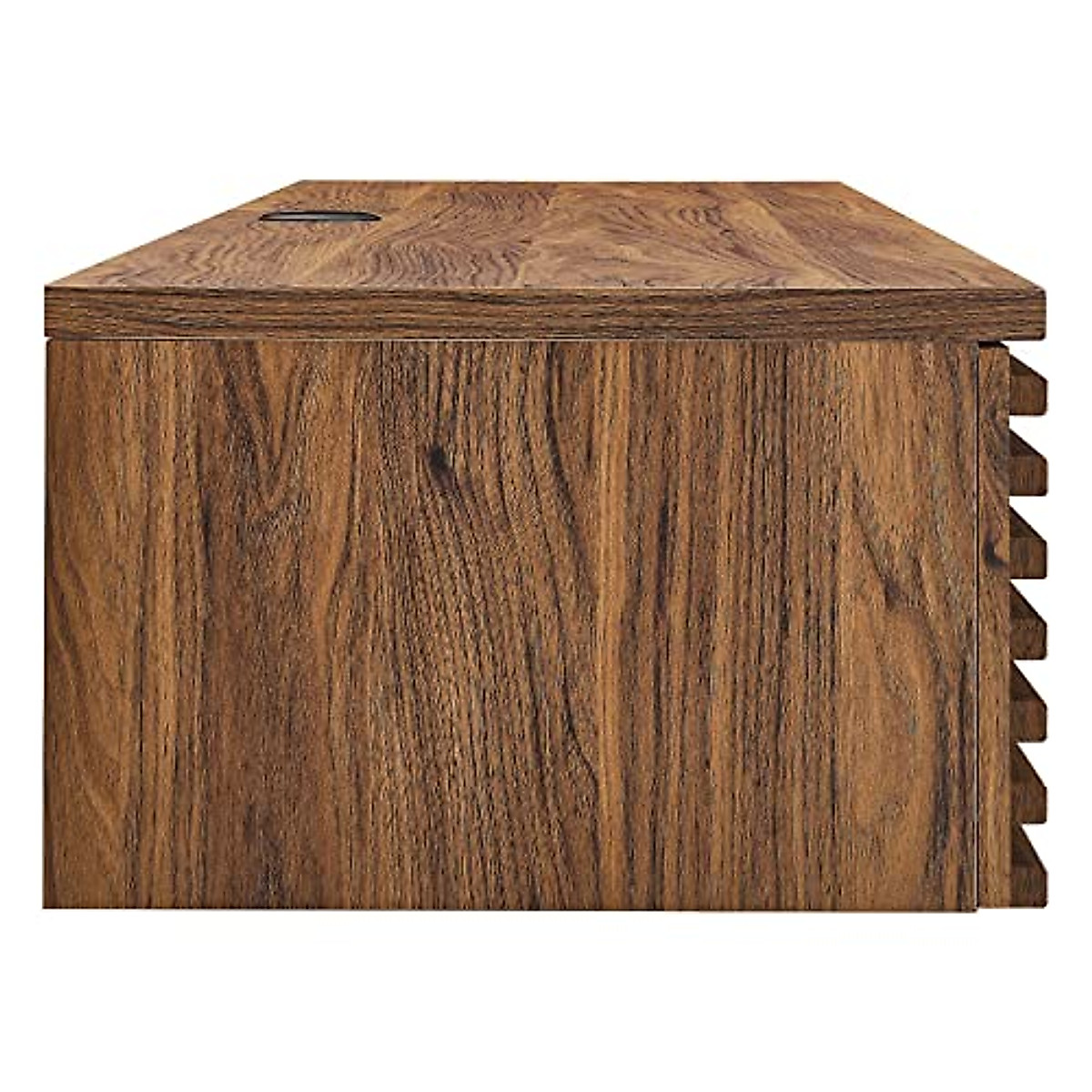 Modway Render 60" Mid-Century Modern Wall-Mount Office Desk in Walnut