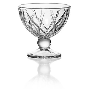 Red Co. Classic Footed Dessert Cups, Premium Crystal Clear Glass Ice Cream Bowls - Perfect for Parfait Fruit Salad or Pudding, Set of 6, 9 OZ