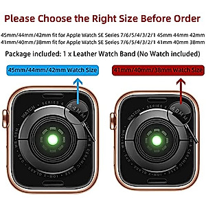 WINCHIHAN Compatible with Apple Watch Band 49mm 45mm 44mm 42mm, Leather Bands Replacement Strap for iWatch Ultra SE Series 8 7 6 5 4 3 2 1 / No.A20040