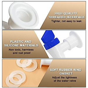 LifCratms 2Pcs Replacement Cooler Faucet, 2 Blue Internal Thread Plastic Spigot Water Dispenser Tap Set for Water Cooler Dispenser Water Bucket